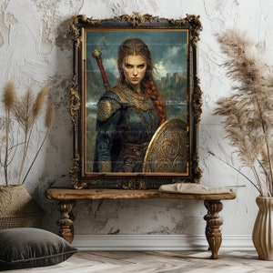 Scathach Celtic Battle Goddess Art Print, Fierce Female Protector Wall ...