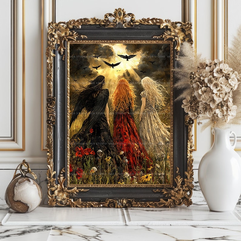 Morrigan Macha Nemain Babd Art Print Celtic Triple Goddess Decor Irish ...