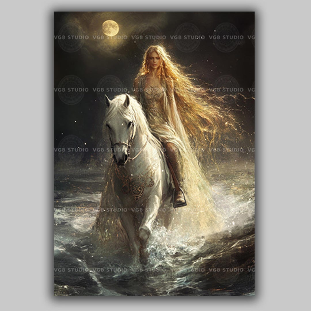 Niamh Celtic Goddess of Fate Irish Mythology White Horse Fantasy ...