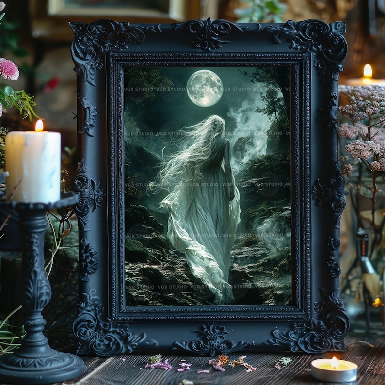 Cliodhna Art Print Celtic Moon Goddess Irish Myth Enchanting Night ...