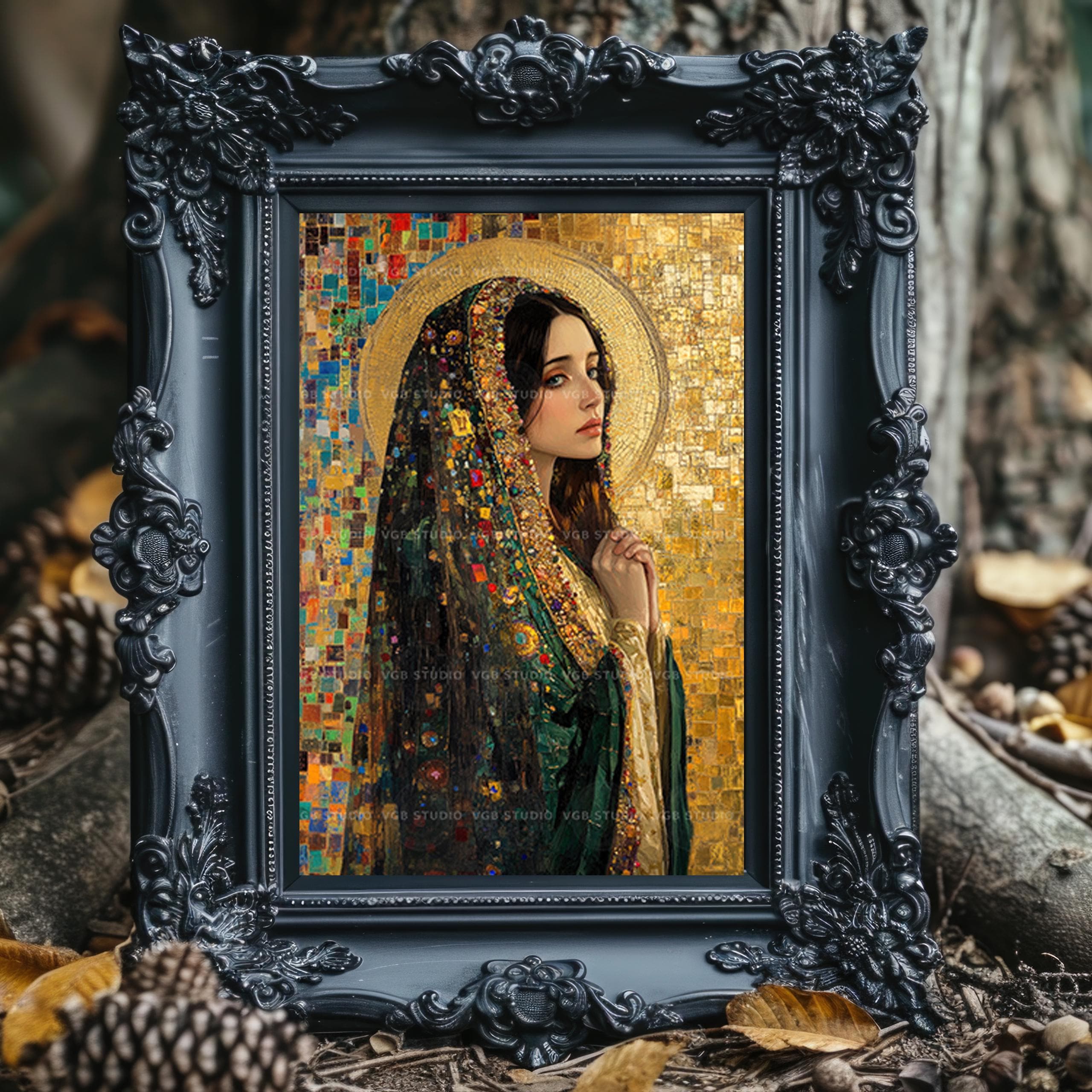 Mary Magdalene Art Print Mosaic Icon Saint Portrait Sacred Decor ...