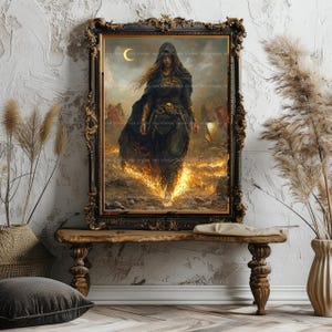 Andraste Celtic Warrior Goddess Art Print Pagan Wall Decor Dark ...