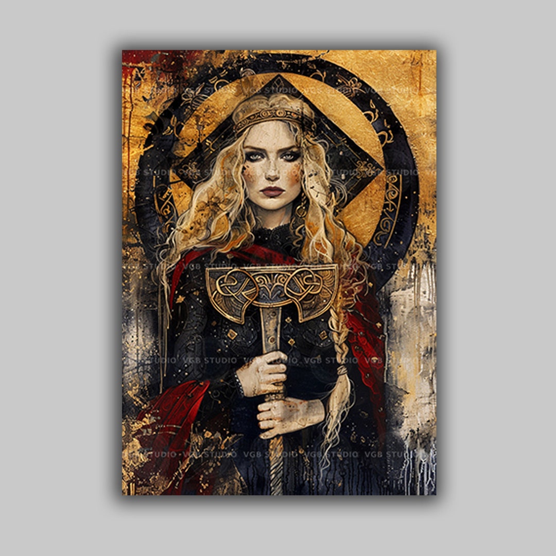 Freyja Nordic Viking Deity, Freya Divine Feminine Mystique Art Giclee ...