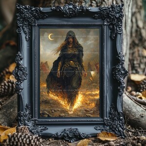 Andraste Celtic Warrior Goddess Art Print Pagan Wall Decor Dark ...