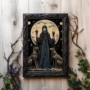 Hecate Goddess Crossroads Moon Art, Witchcraft Print, Hekate Fine Art ...