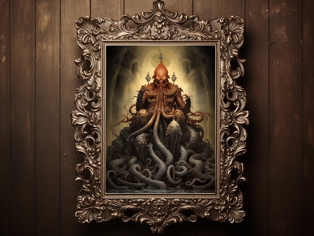 Cthulhu Sitting on Throne Lovecraftian Cosmic Horror Mythos - Etsy