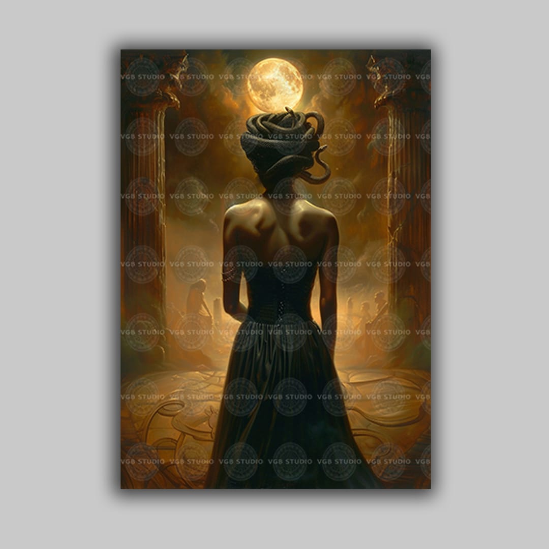 Medusa Goddess of Shadows Dark Greek Mythology Art, Enigmatic Snake ...