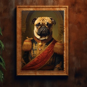 Gothic Pug Dog Victorian Rennasaince Gentleman Fine Art Giclee, Vintage ...