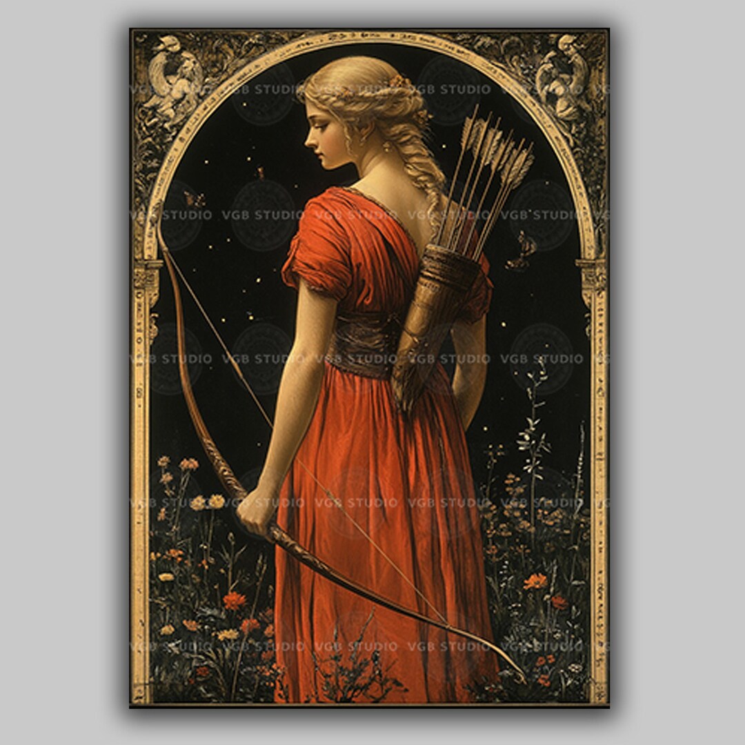 Artemis Greek Goddess Hunting Wild Animals, Diana Luna Phoebes Fine Art ...