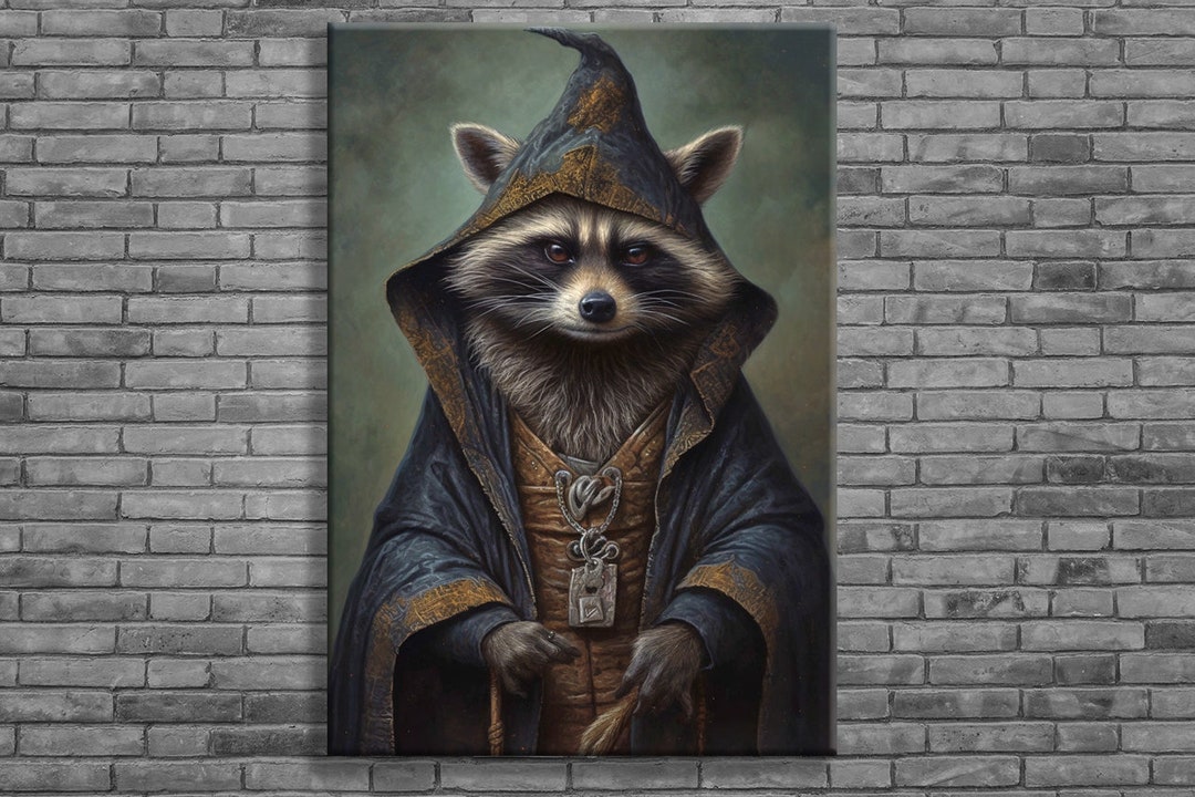 Gothic Wizard Raccoon, Dark Academia, Classic Art, Vintage Poster, Art ...