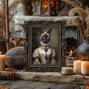 Siamese Cat Gothic Victorian Portrait, Classy Cat Goth Baroque Poster ...