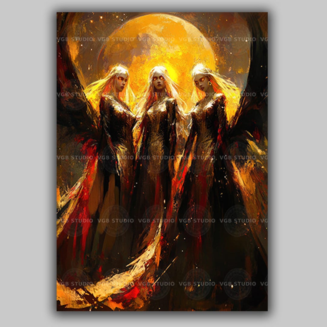 The Furies Art Print Greek Mythology Erinyes Wall Decor Dark Goddess ...