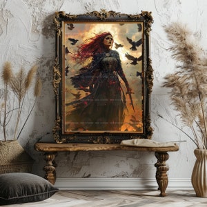 Badb Catha Battle Goddess Art Print, Celtic Warrior Goddess Wall Art ...