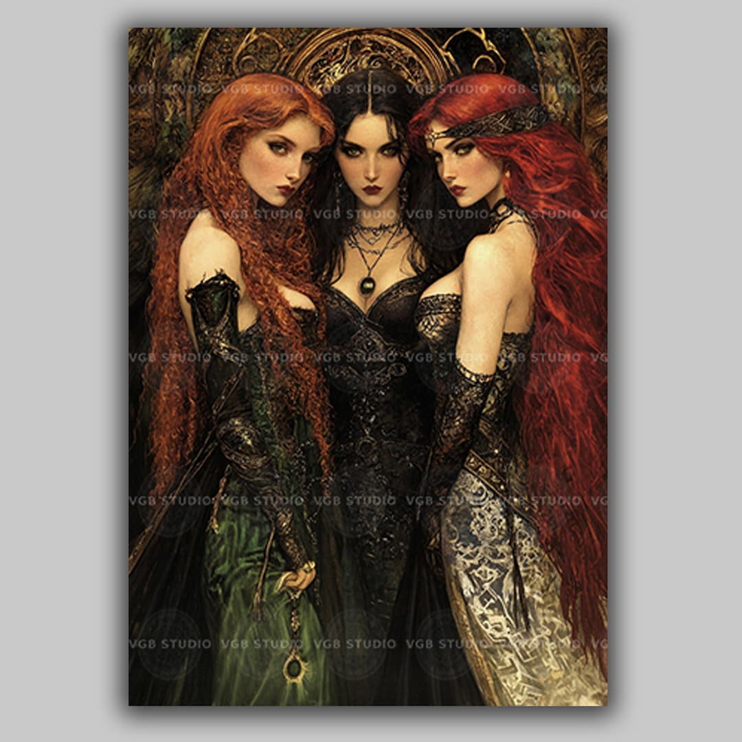 The Morrigan Badb Macha and Nemain Celtic Triple Goddess Print, Irish ...