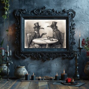 Gothic Raven Print, Victorian Crow Poster, Dark Academy Art, Goth ...