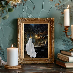 Ghost Kitchen Chef Haunted House Print, Spooky Ghoul Whimsical Funny ...