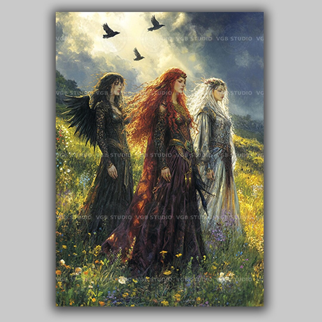 The Morrigan Badb Macha and Nemain Celtic Warrior Goddess Print, Irish ...