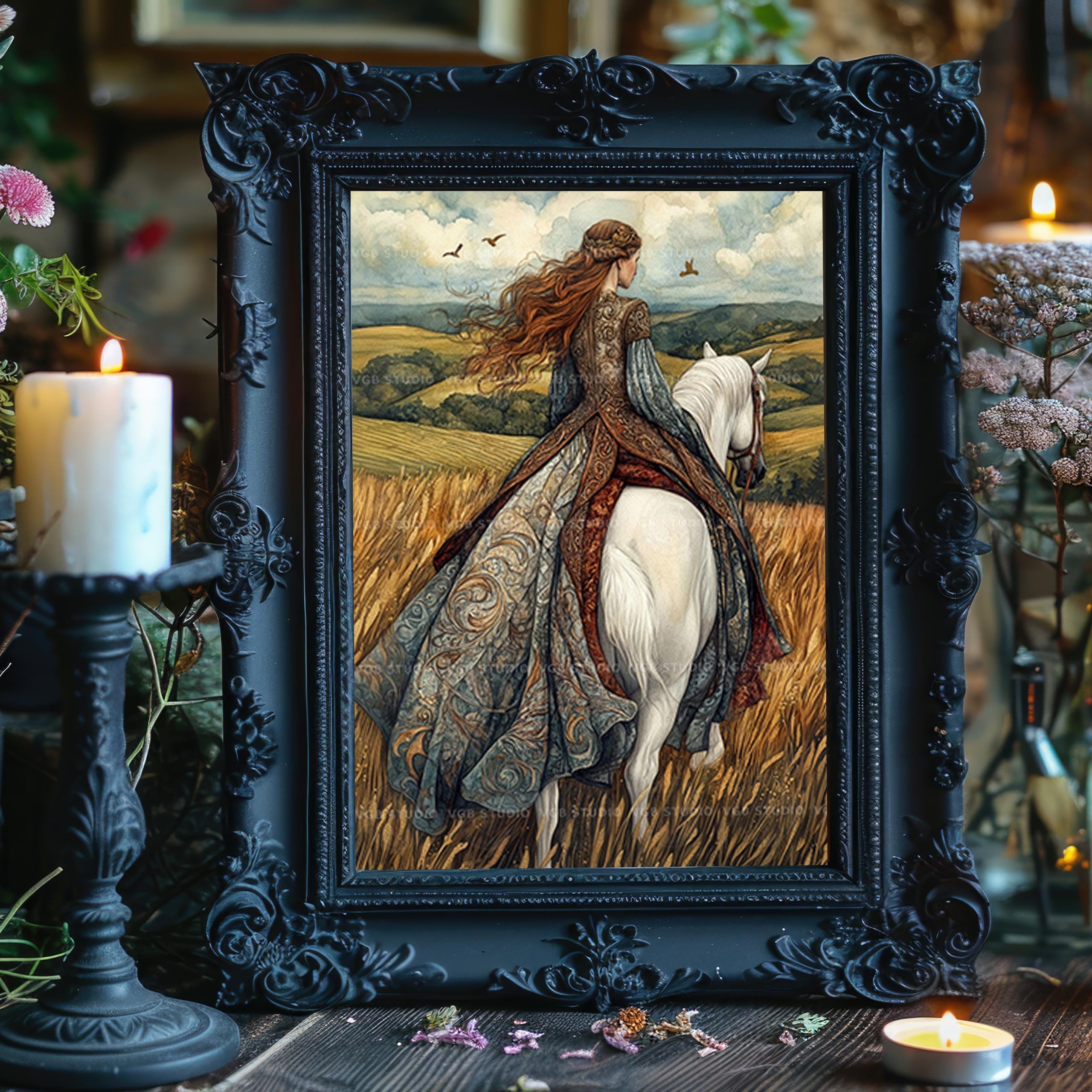 Rhiannon Wall Art Celtic Horse Goddess Print Welsh Mythology Fantasy ...