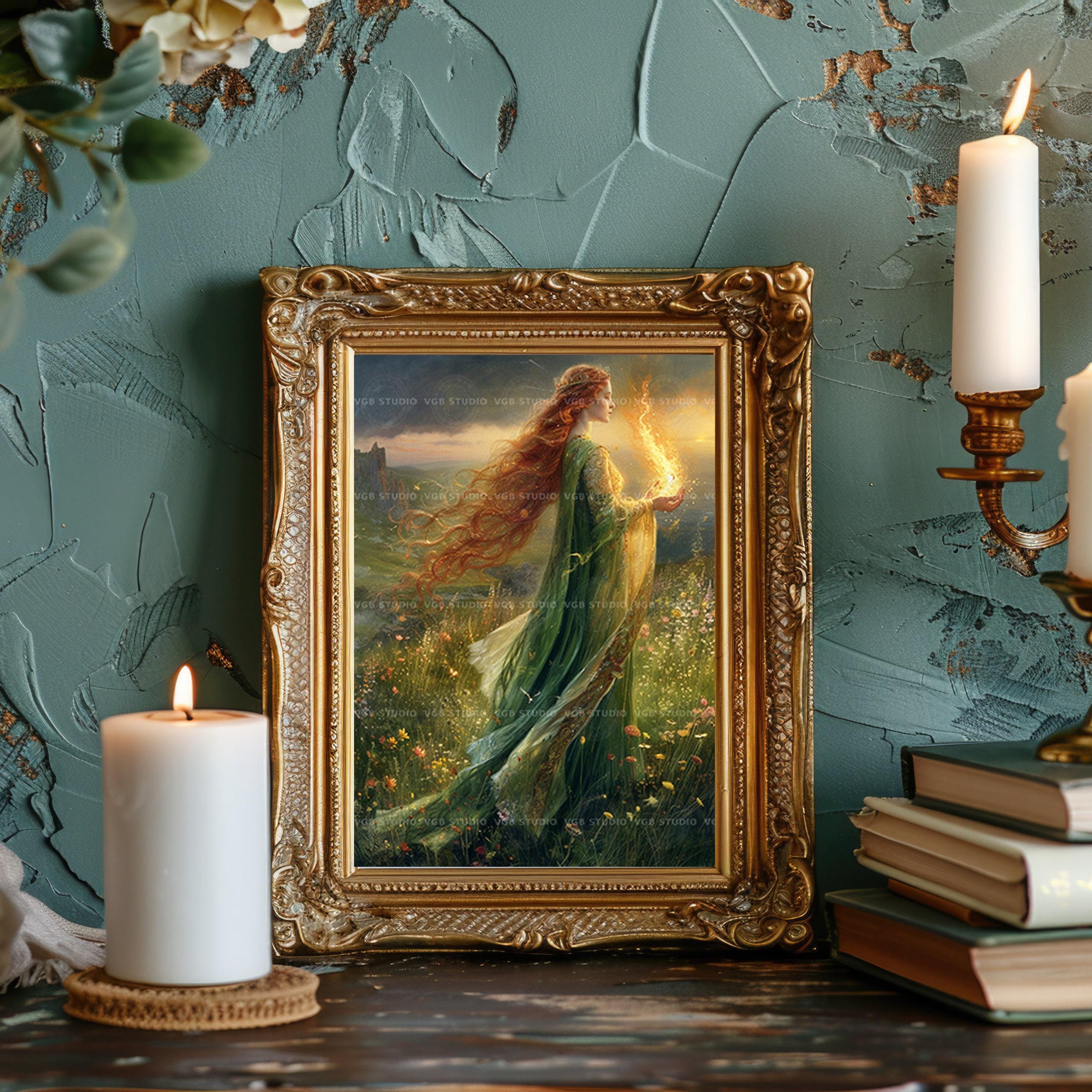Brigid Celtic Goddess of Healing Print, Poetry Wisdom Deity Fine Art ...