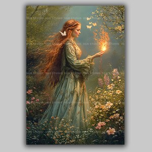 Brigid Art Print Irish Goddess of Flame Healing Spring and Poetry Pagan ...