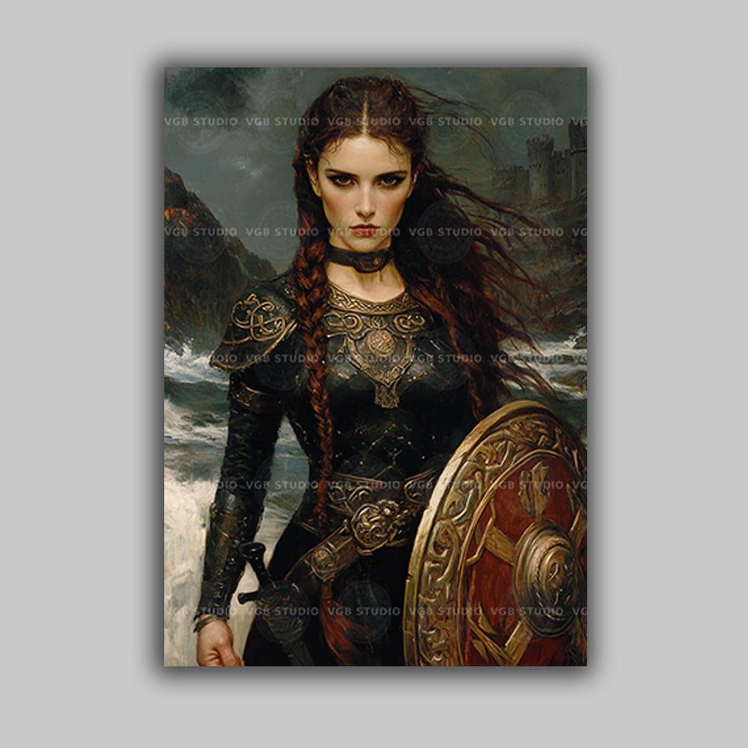 Scathach Celtic Warrior Goddess Art Print, Dark Feminine Power Artwork ...