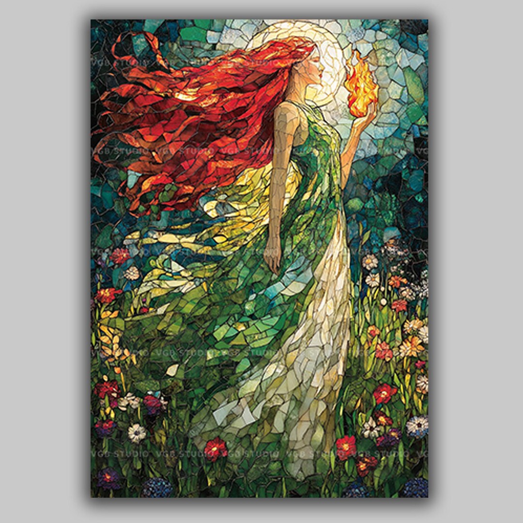 Brigid Celtic Goddess of Poetry Fire and Inspiration Art Print ...