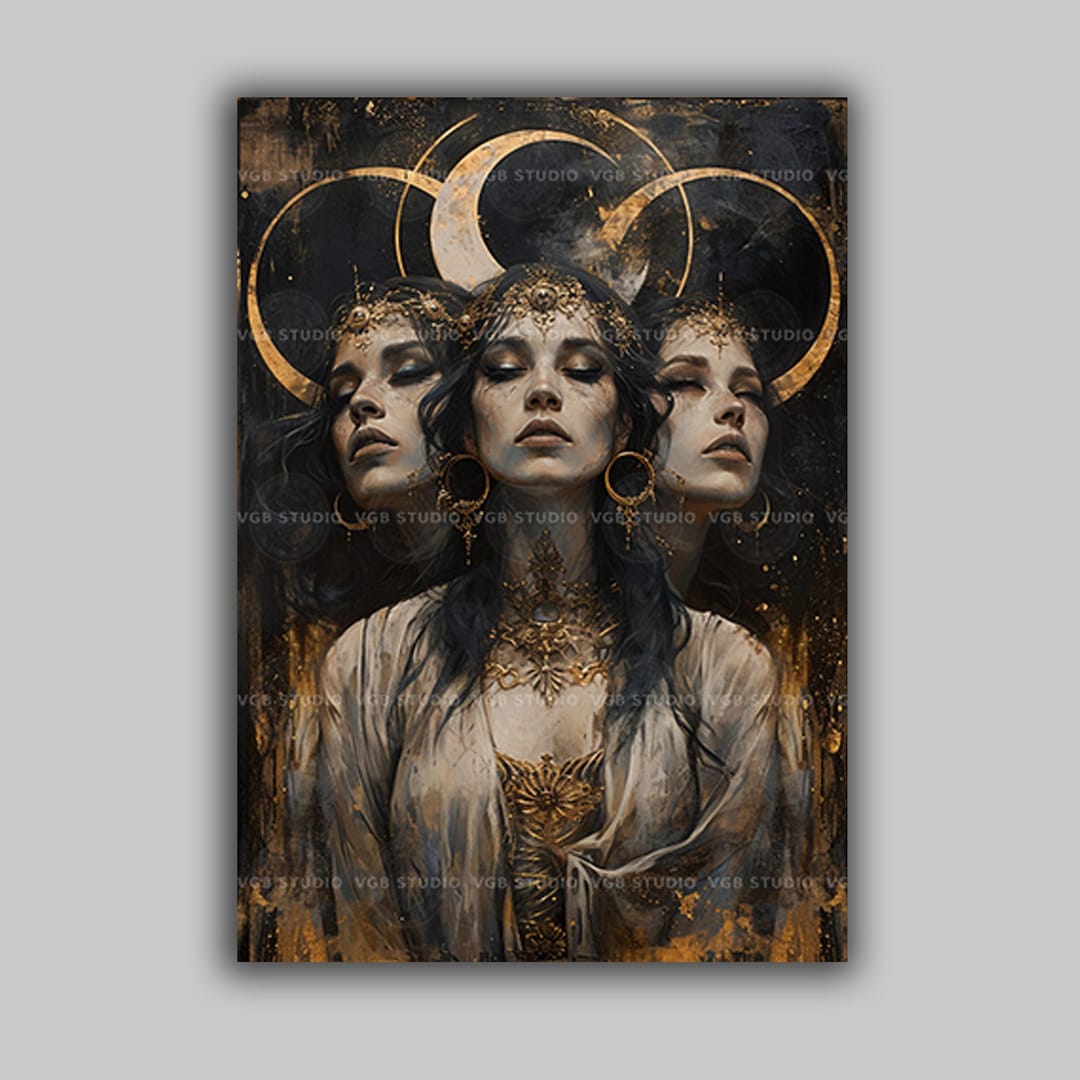 Hecate Triple Goddess Wall Art Print Greek Mythology Witchcraft Lunar ...