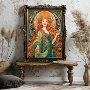 Brigid Art Print Celtic Goddess Wall Decor Irish Pagan Imbolc Fire ...