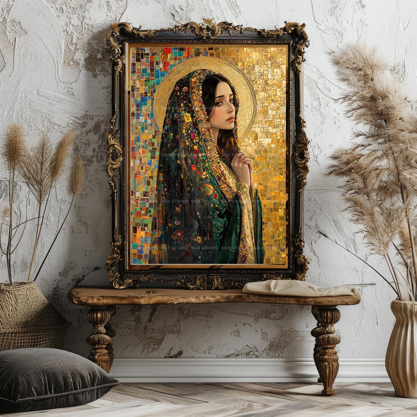 Mary Magdalene Art Print Mosaic Icon Saint Portrait Sacred Decor ...