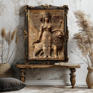 Ancient Ishtar Relief Mesopotamian Goddess of Love and War Art Print ...