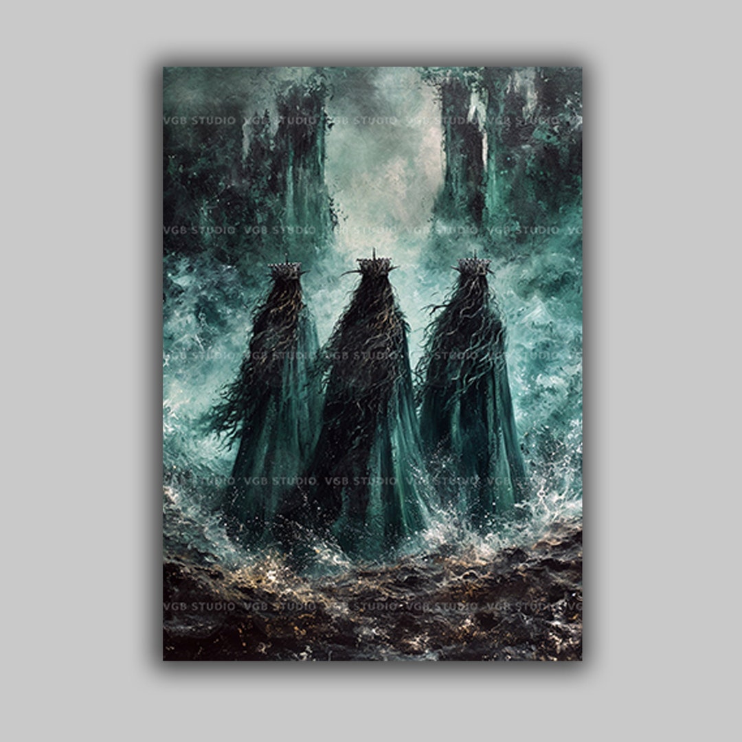 The Norns Pagan Norse Mythology Painting, Urd's Well Painting, Mystic ...