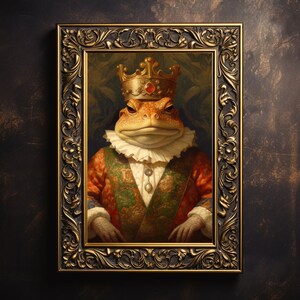 King Toad Royal Gothic Victorian Print, Renaissance Frog Portrait ...