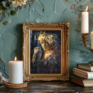 Blodeuwedd Celtic Goddess of Transformation and Flowers, Mythical Welsh ...