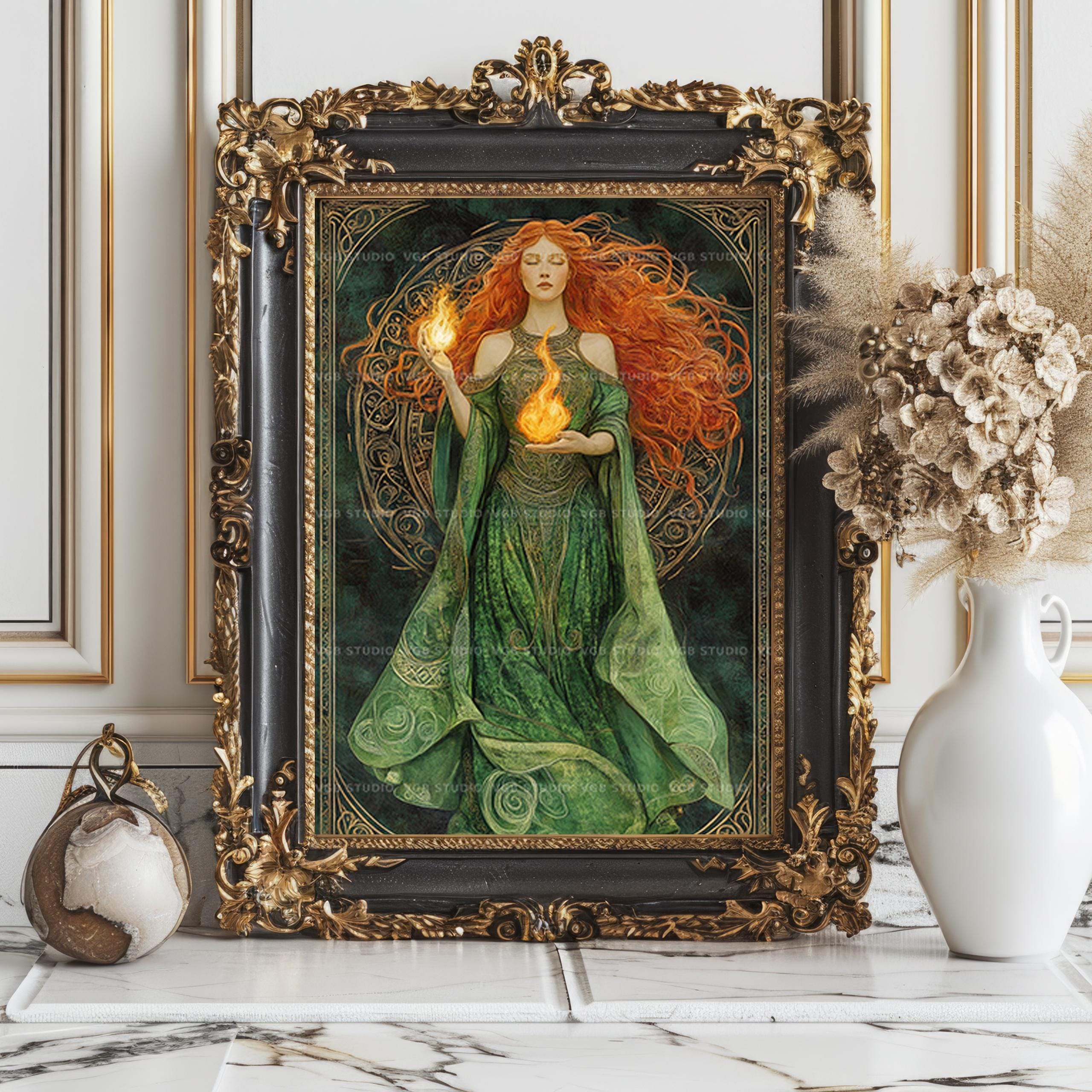 Brigid Triple Goddess Wall Art Irish Mythology Print Sacred Flame ...