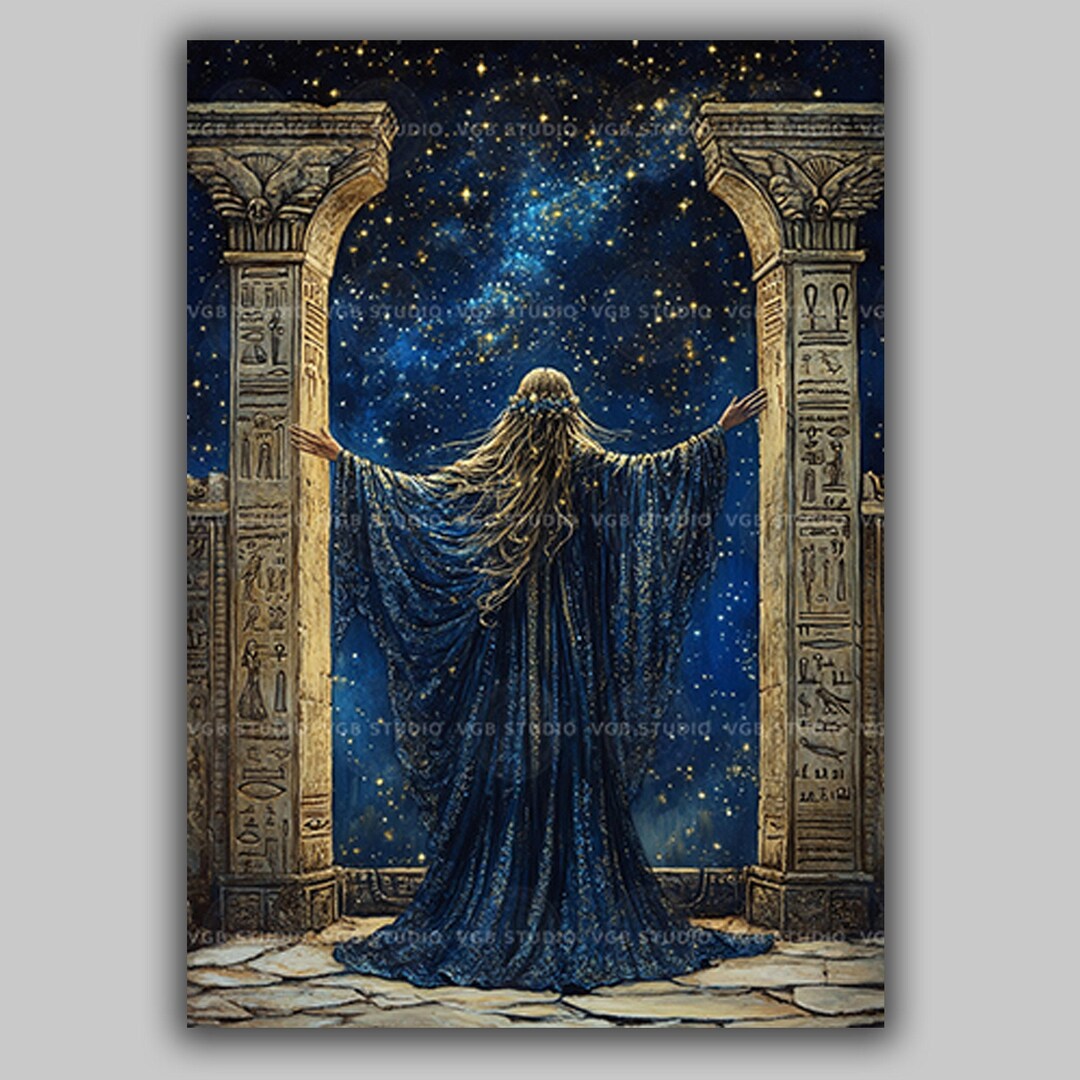 Nephthys Egyptian Goddess Art Print | Ancient Mythology Wall Decor ...