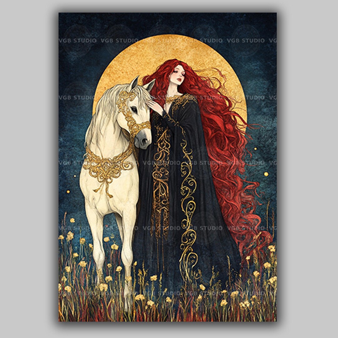 Epona Roman Pagan Goddess of Horses and Fertility Fine Art Print ...