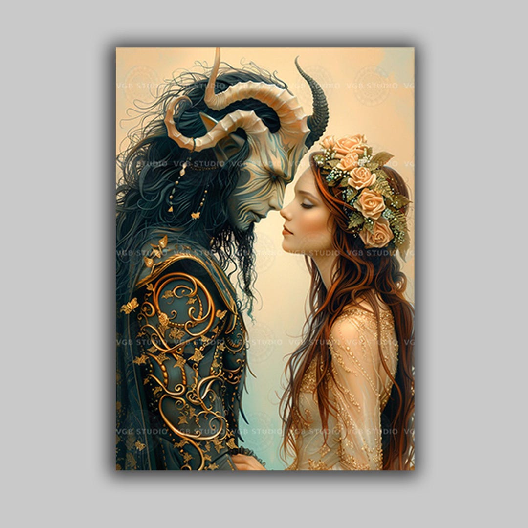 Persephone and Hades Art Print Greek Mythology Lovers Fantasy Romance ...