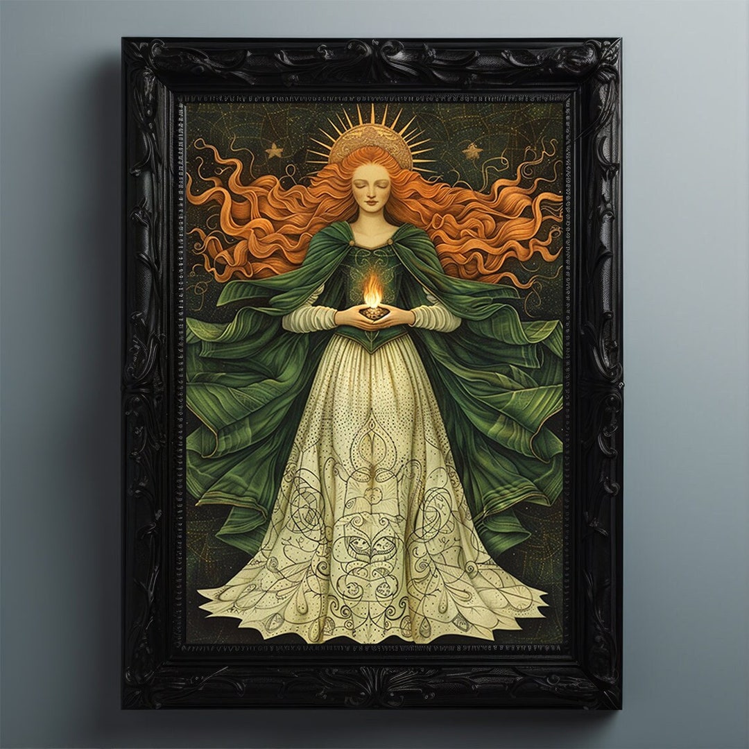 Brigid Celtic Pagan Goddess of Healing Print, Poetry Wisdom Deity Fine ...