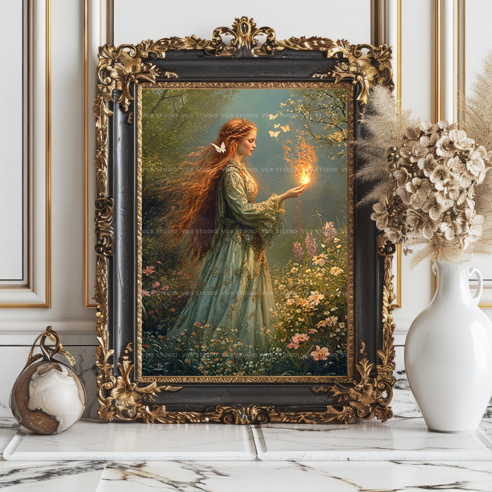 Brigid Art Print Irish Goddess of Flame Healing Spring and Poetry Pagan ...