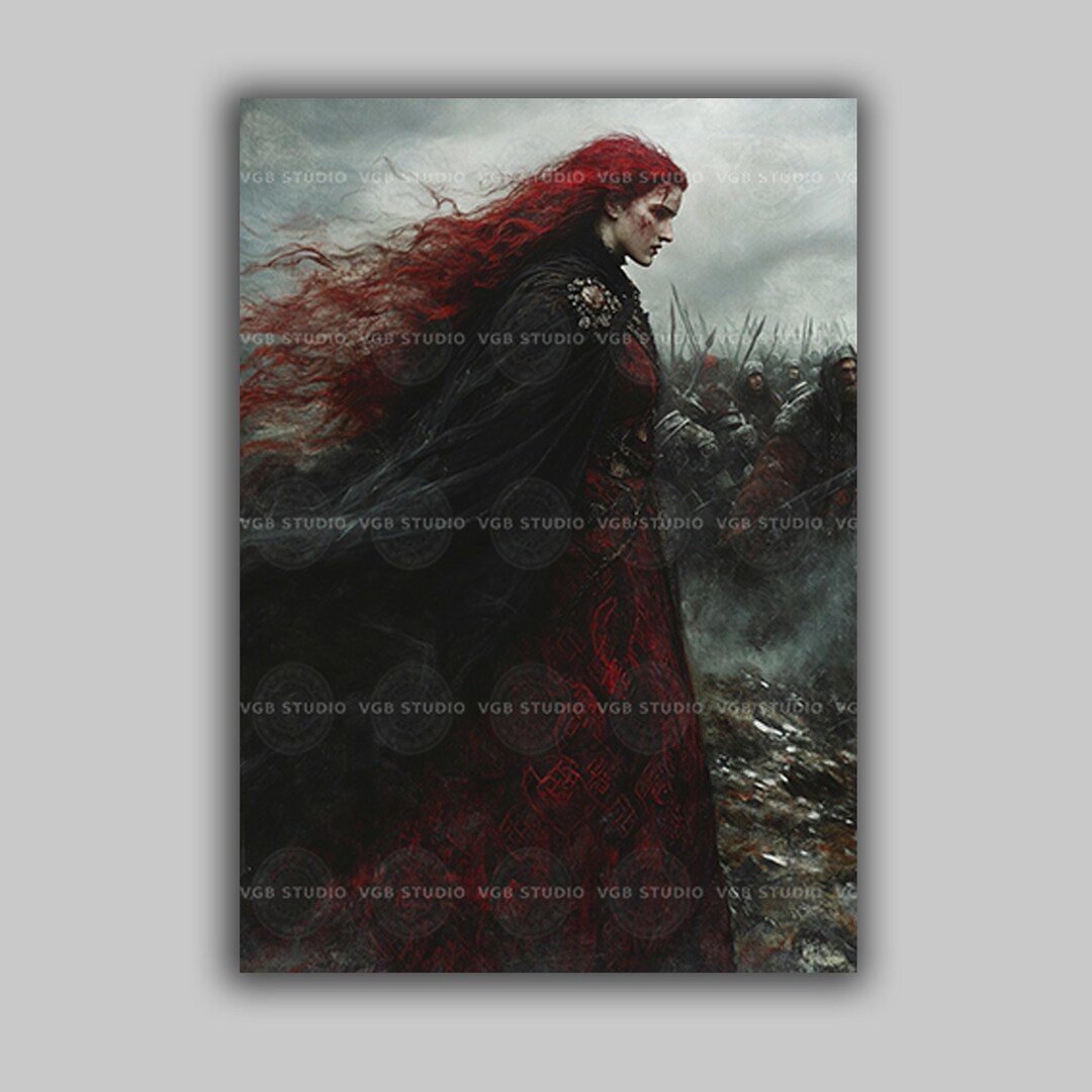 Nemain Irish War Goddess Art Print Celtic Mythology Fierce Red Haired ...