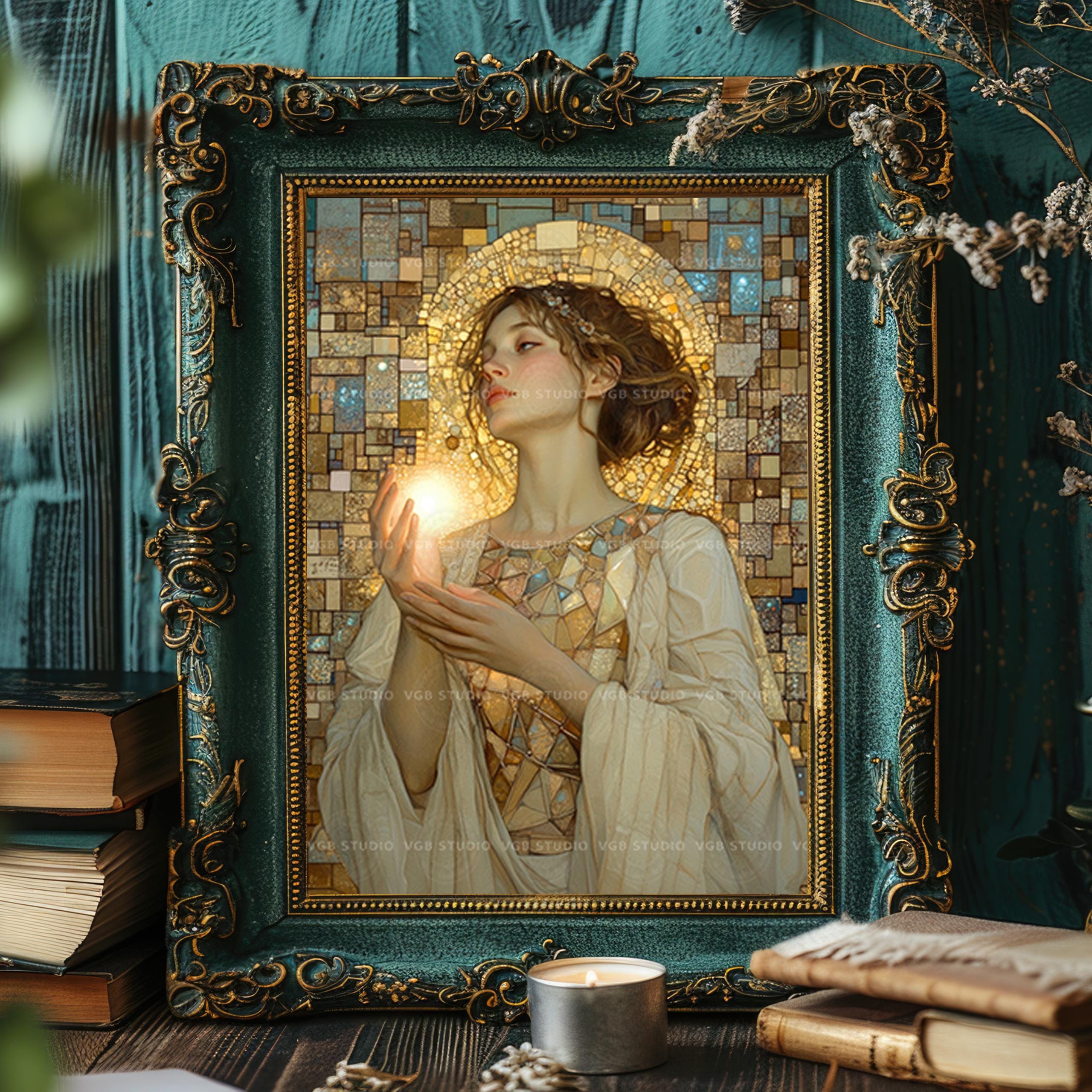 Sophia Art Print Goddess of Wisdom Mosaic Wall Art Divine Feminine ...