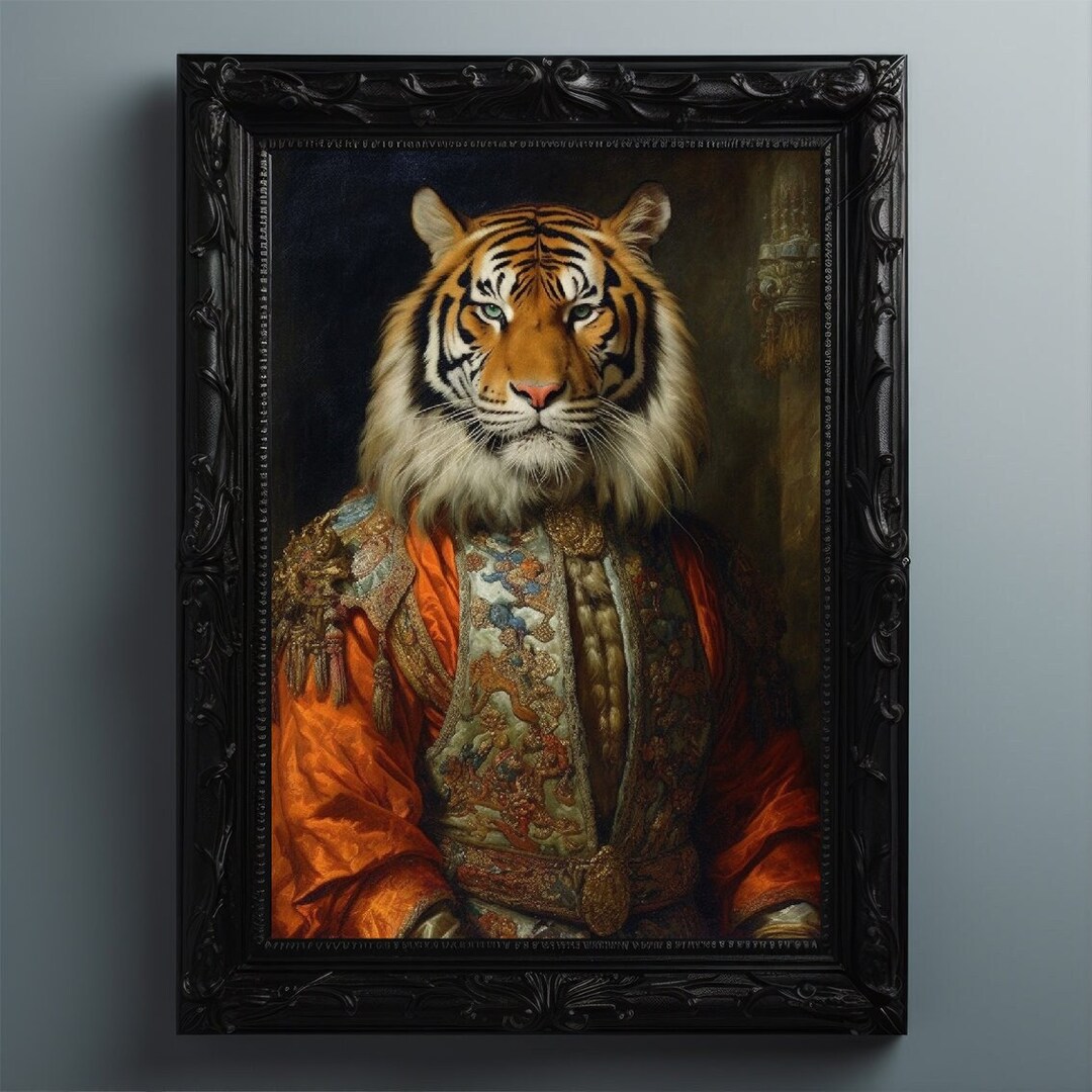 Victorian Regal Tiger Gothic Royal Giclee Print Vintage - Etsy