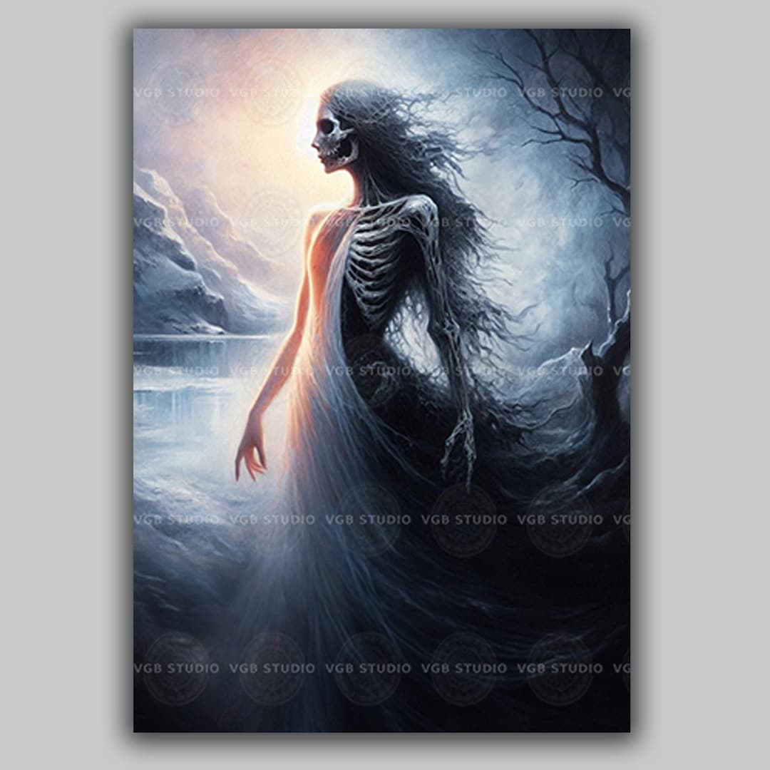 Hel Norse Goddess Fine Art Print, Duality of Life and Death, Mythical ...