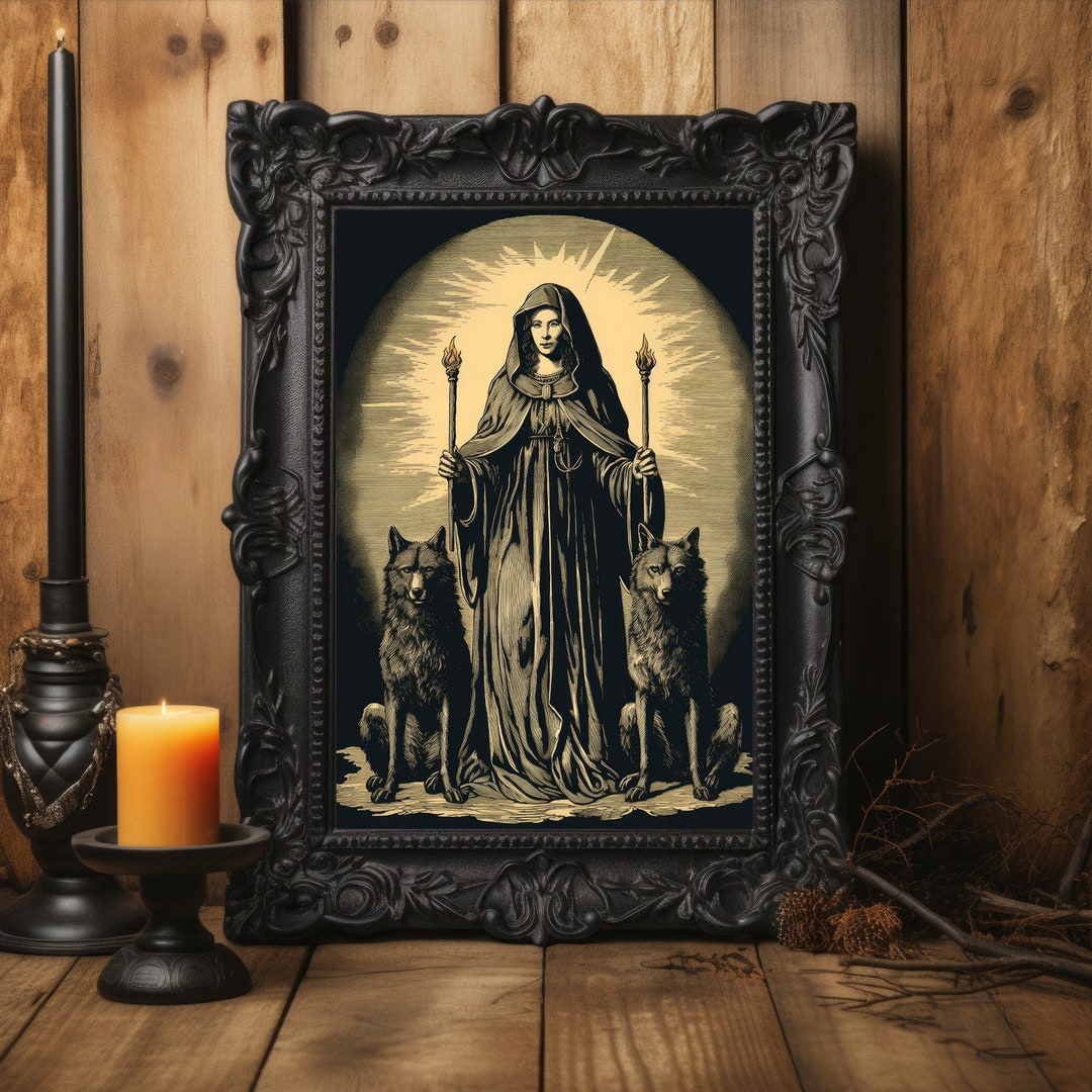Goddess Hecate Moon Art, Witchcraft Print, Moon Crossroads Art, Hekate ...