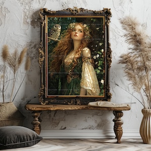 Blodeuwedd Welsh Goddess Art Print Celtic Mythology Owl and Flower ...