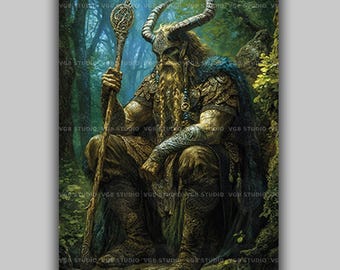 Cernunnos Celtic Forest God art Print - Etsy