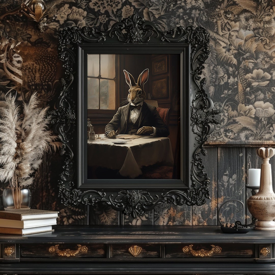 Rabbit Victorian Bunny Victorian Portrait Print, Renaissance Painting ...