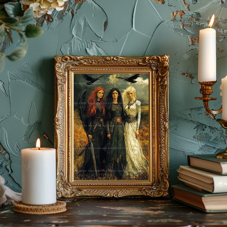 The Morrigan Badb Macha and Nemain Celtic Triple Goddess Print, Irish ...