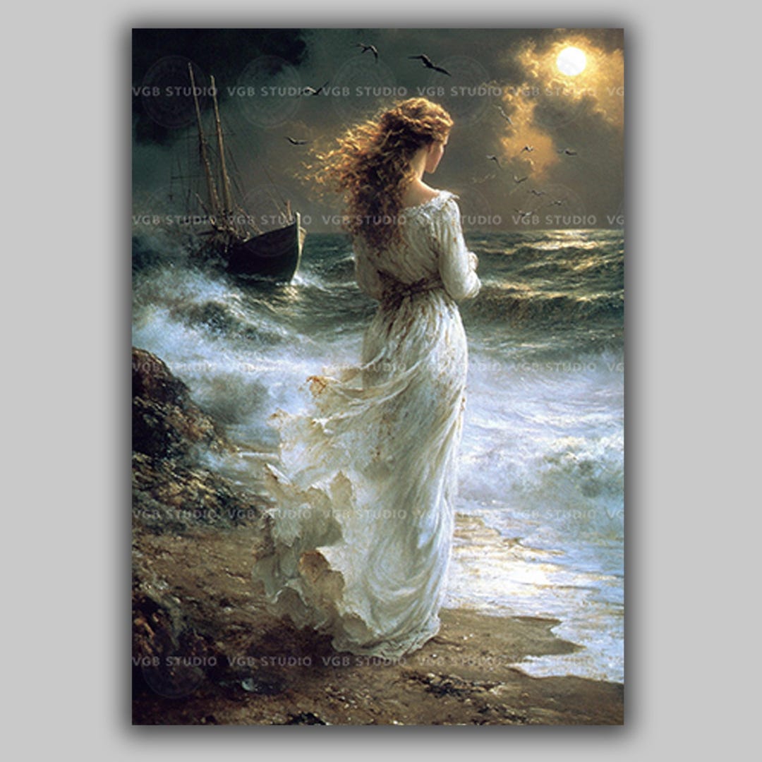 Branwen Art Print Welsh Goddess Celtic Myth Woman Seaside Moon Wall Art ...