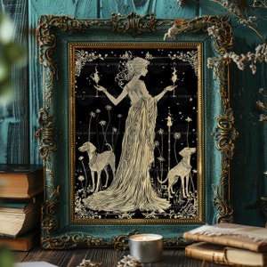Hecate Witchcraft Night Greek Goddess Art Nouveau Crossroads Magic ...